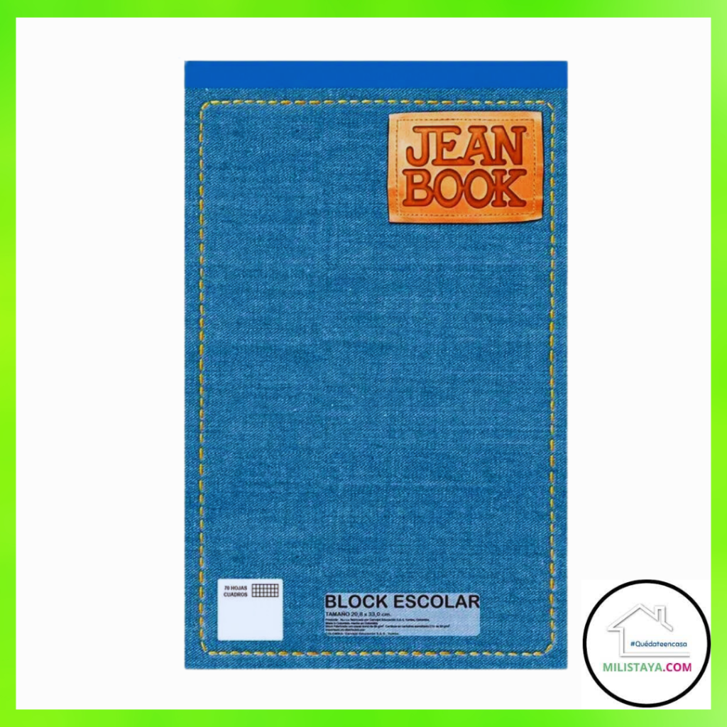 Block Escolar Cuadriculado Oficio * 70 Hojas Jean Book - Milistaya.com