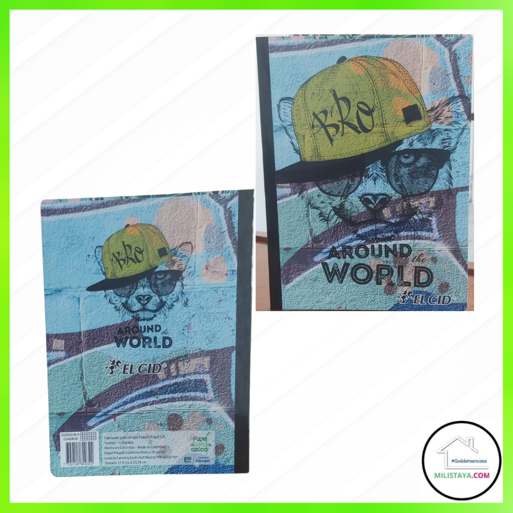 Cuaderno El Cid Cosido Cuadros 50 Hojas Diseños Surtidos - Milistaya.com