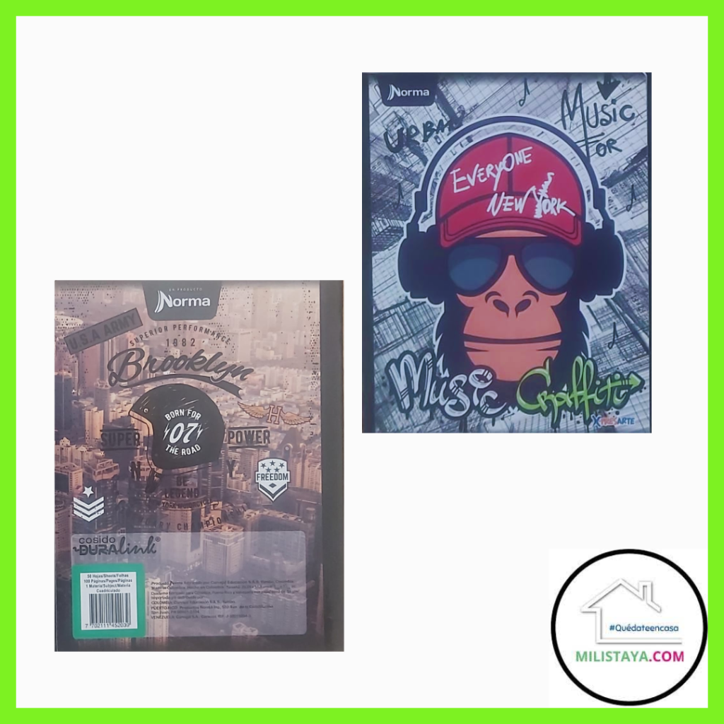 Cuaderno Cosido Grande Cuadriculado Norma X-presarte 50 Hojas diseño ...